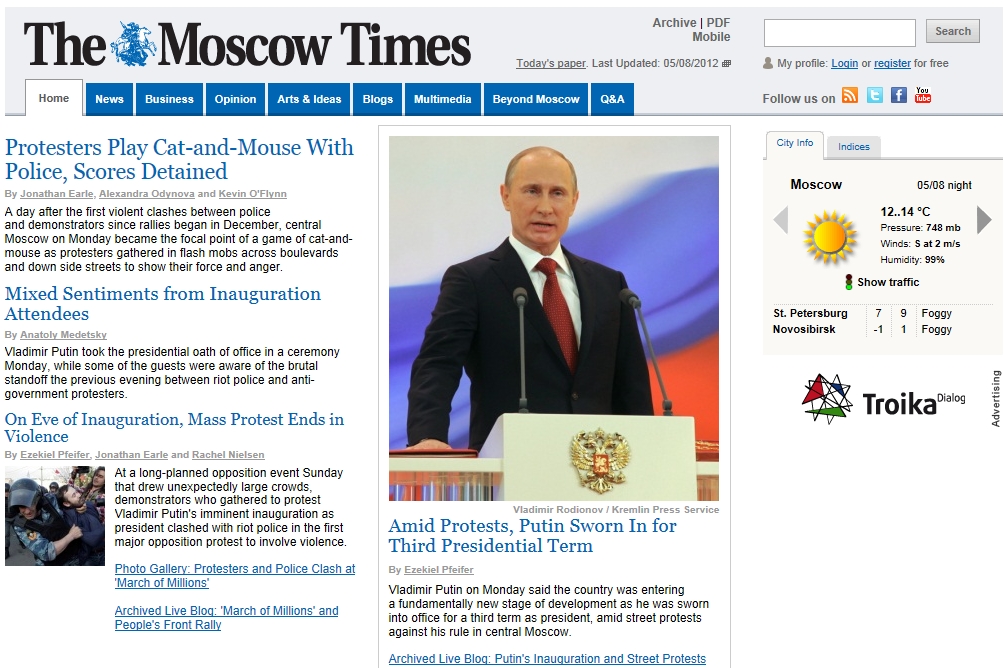 Major news in Russia on May 8 - THE AsiaN